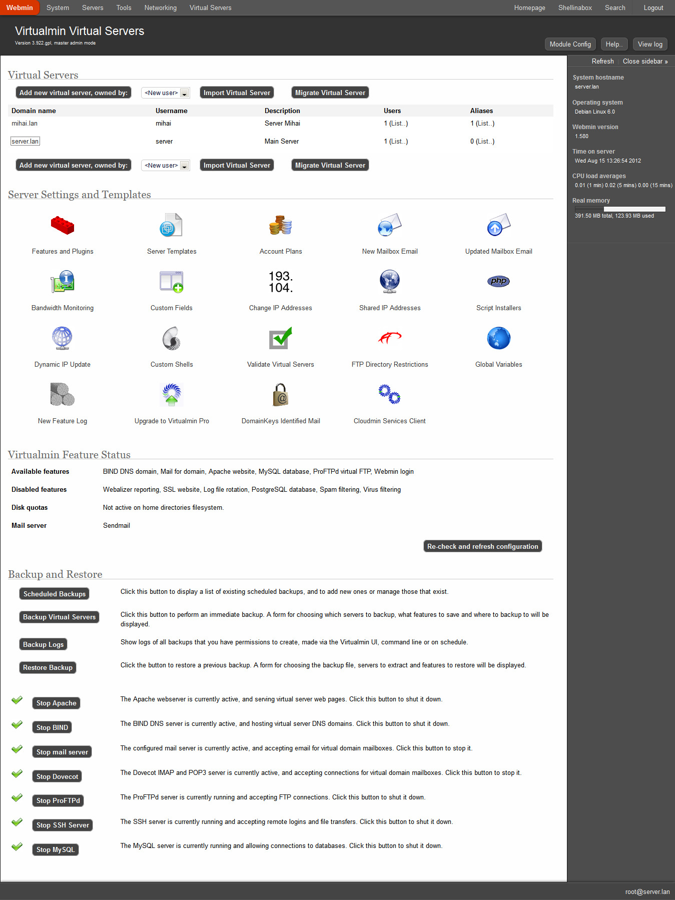 Metal - Webmin theme | TurnKey GNU/Linux